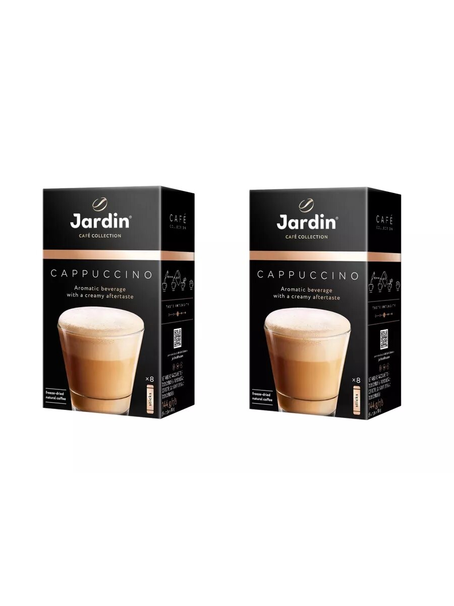Кофе Jardin "Капучино 3 в 1", 144г, в картонной коробке, 2уп по 8шт
