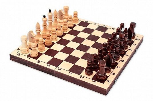 Настольная игра шахматы парафинированные с темной доской 29*14,5*3,8 см (ОЛ)