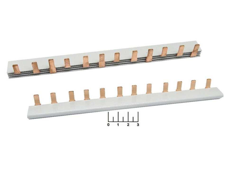 Шина соединительная типа pin (штырь) трехфазная 63A (3*4) 22см