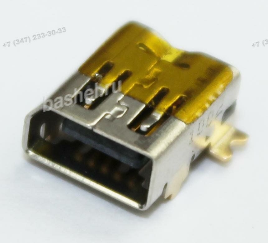 Гнездо USB mini (F) на плату, 11 контактов (10+1S)