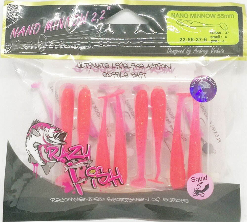 Силиконовая приманка Crazy Fish NANO MINNOW 2.2 22-55-37-6