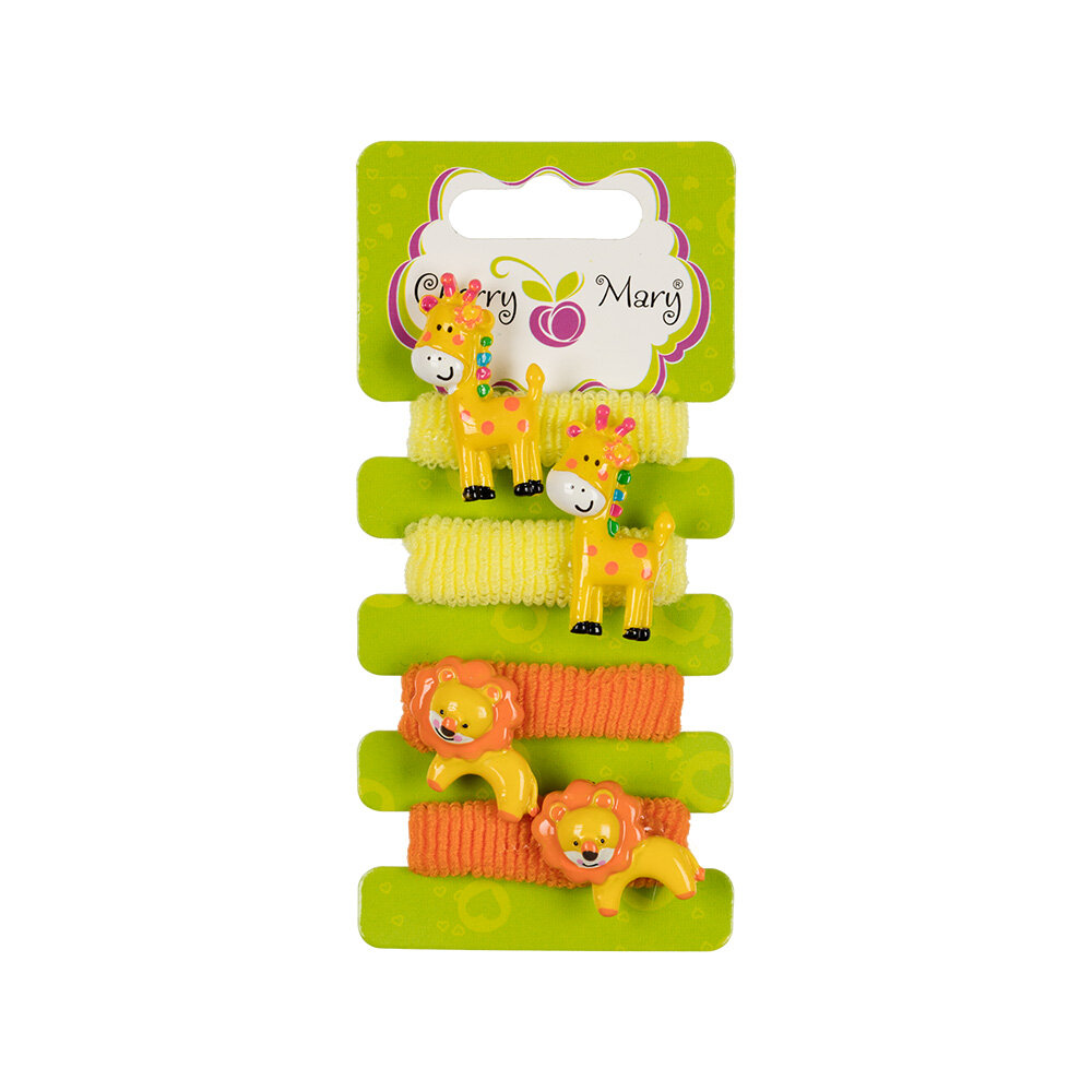 CHERRY MARY R4081-JK46 Набор резинок для волос 4 шт №05 ассорти цветные резинки для прически