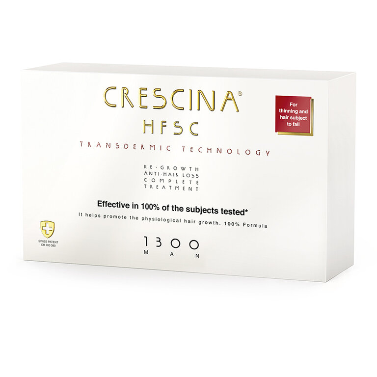 Crescina HFSC 100% Лосьон для стимуляции + Лосьон против выпадения для мужчин 1300 20+20 амп