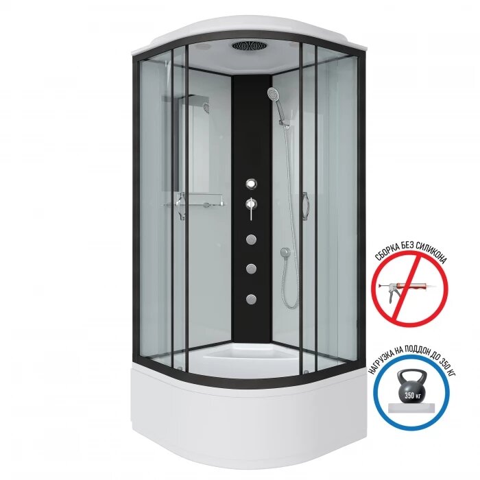 Душевая кабина Niagara NG-6707-14G Classic, тропический душ, прозрачная, 80x80 см