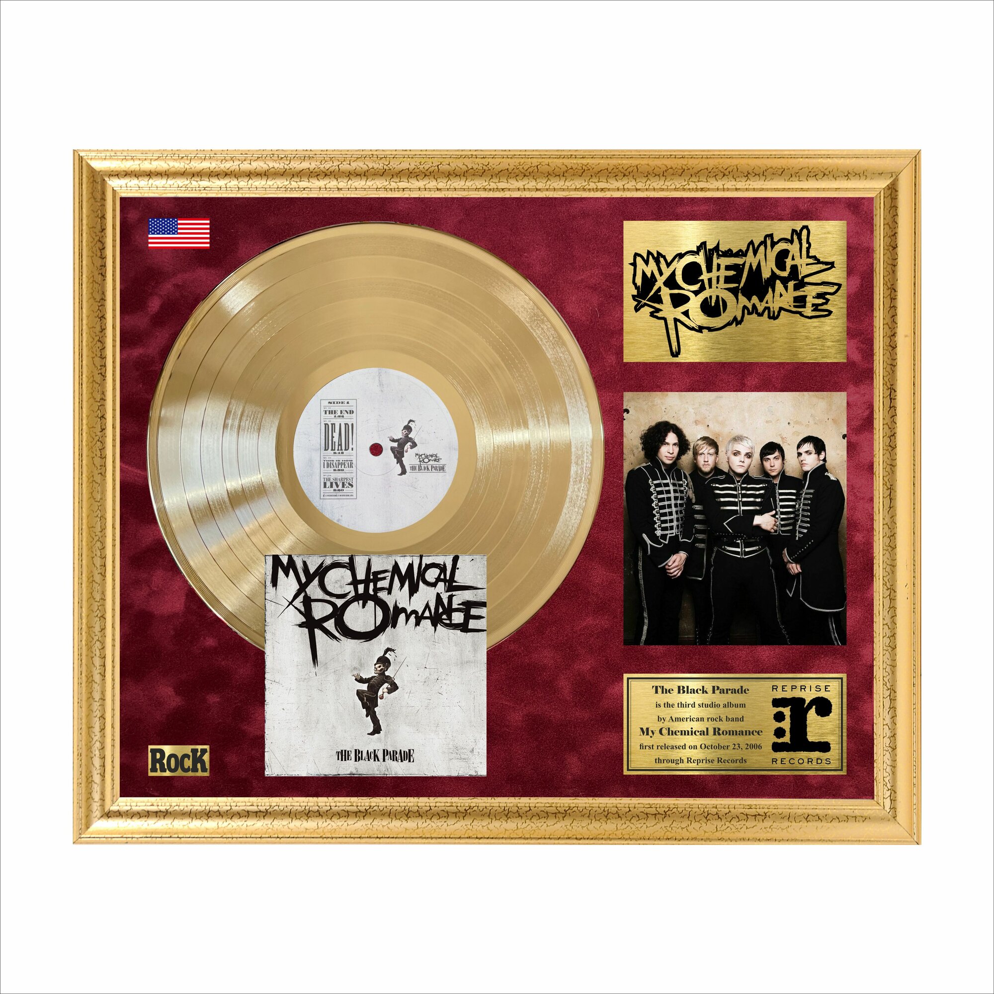 Золотая декоративная виниловая пластинка My Chemical Romance