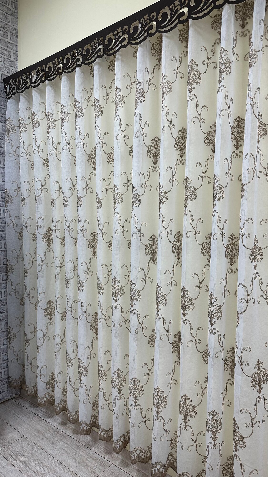 Тюль Шторы с любовью, льняной, светонепроницаемый, 2.7x5 м, белый, бежевый, коричневый