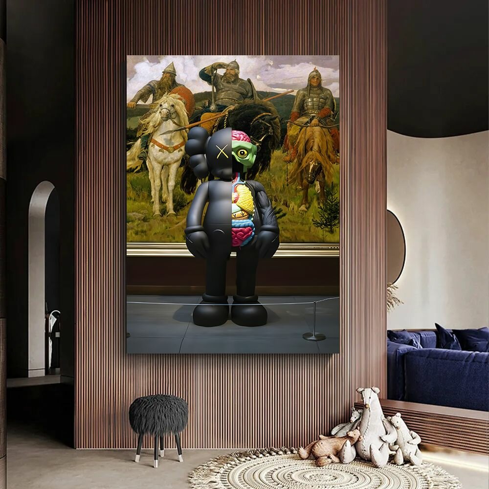 Картина Kaws, интерьерная картина кавс, 50х70