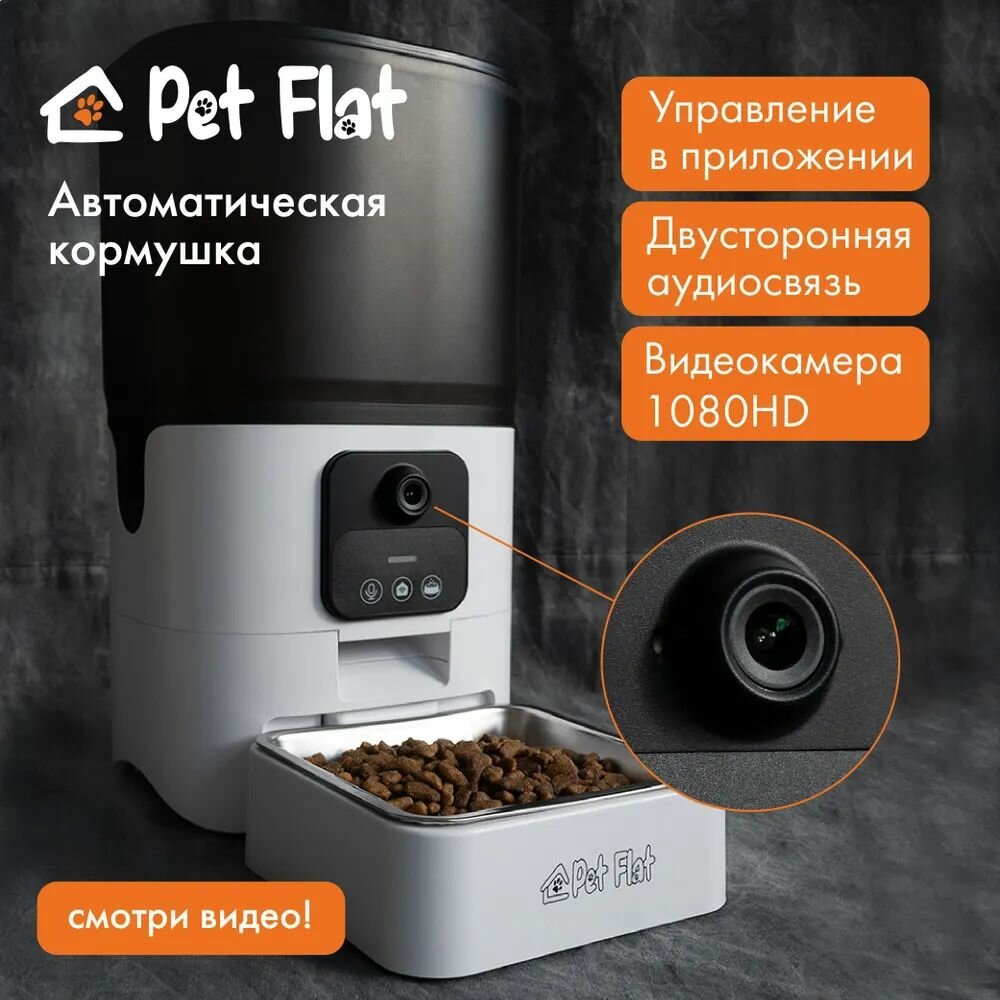 Автоматический дозатор корма для домашних животных с видео, вы можете видеть состояние вашего питомца в любое время