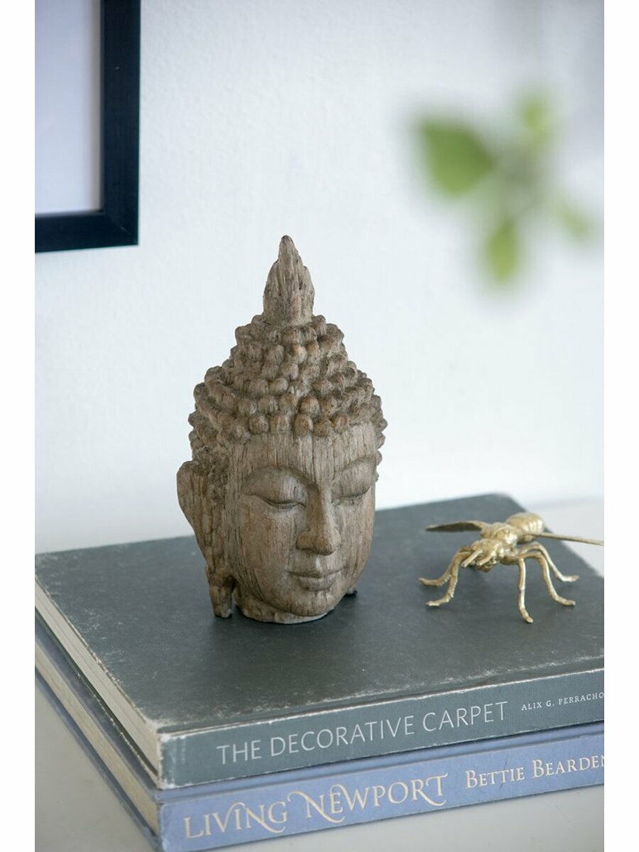 73630 Декор Будда 11х11х20см, Известняк, полиэстер, коричневый, Glasar