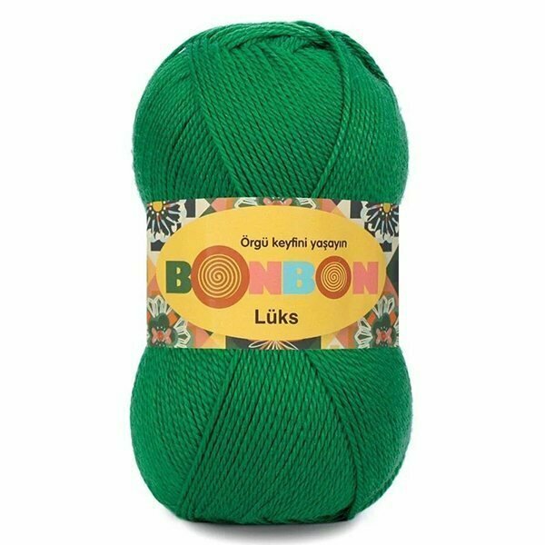 Пряжа Nako BONBON LUKS 98596 яр. зелень (5 мотков)