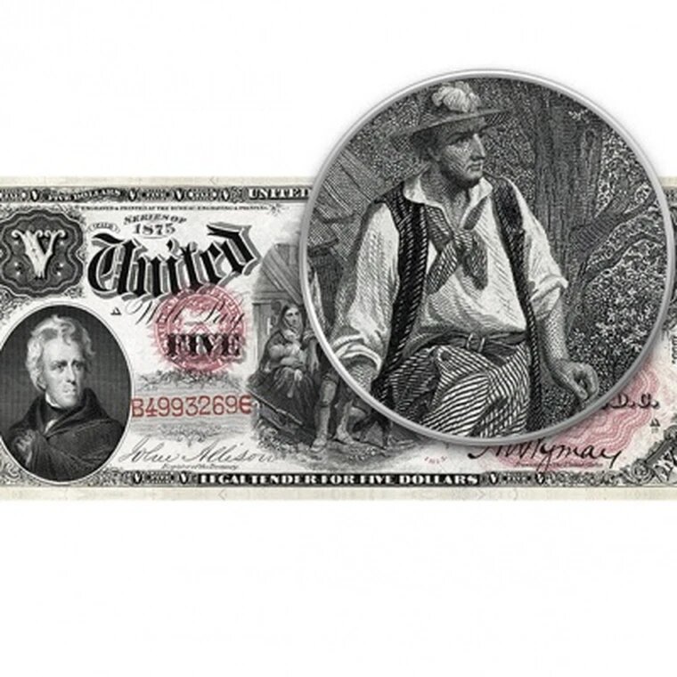 5 долларов 1875 года США, сувенирная копия, банкноты и купюры редкие коллекционные