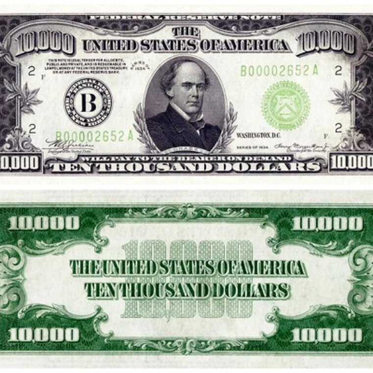 10000 долларов 1934 США серия F, сувенирная копия, банкноты и купюры редкие коллекционные
