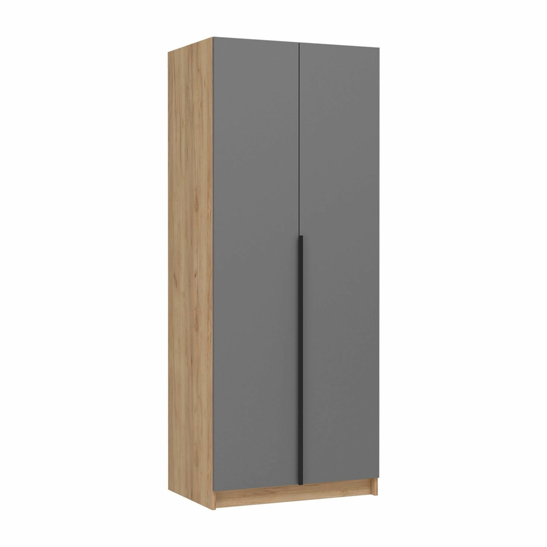 Шкаф лион двухстворчатый Дуб крафт золото/Графит(800*2000*550)