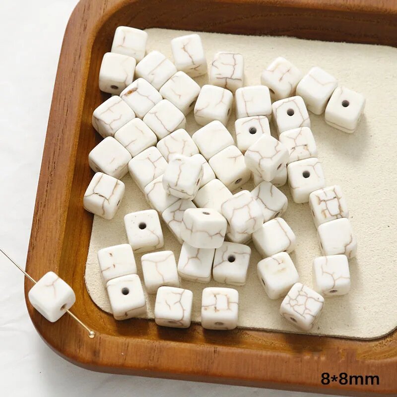 Белая бирюза бусины для браслетов и сережек 10 шт Белый, 12