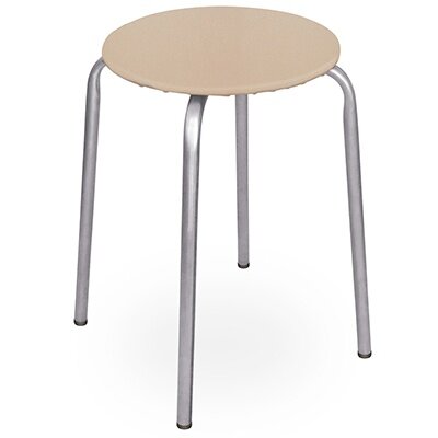 Табурет Nika на 4-х ножках "Эконом" металлический каркас h 45 см, сиденье винилискожа диаметр 32 см, h 2 см, основа фанера, наконечники на ножках, бежевый (ТЭ2/Б)