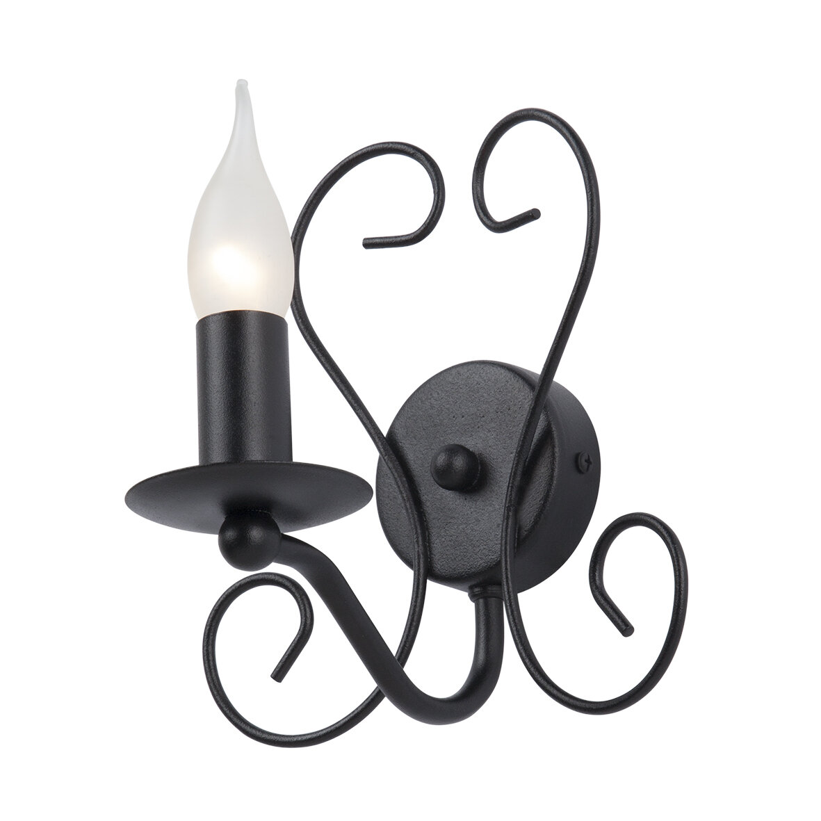 Бра настенный светильник Vitaluce V1177-1/1A , 1 лампа 3м2, Е14, 40Вт, цвет чёрный матовый.