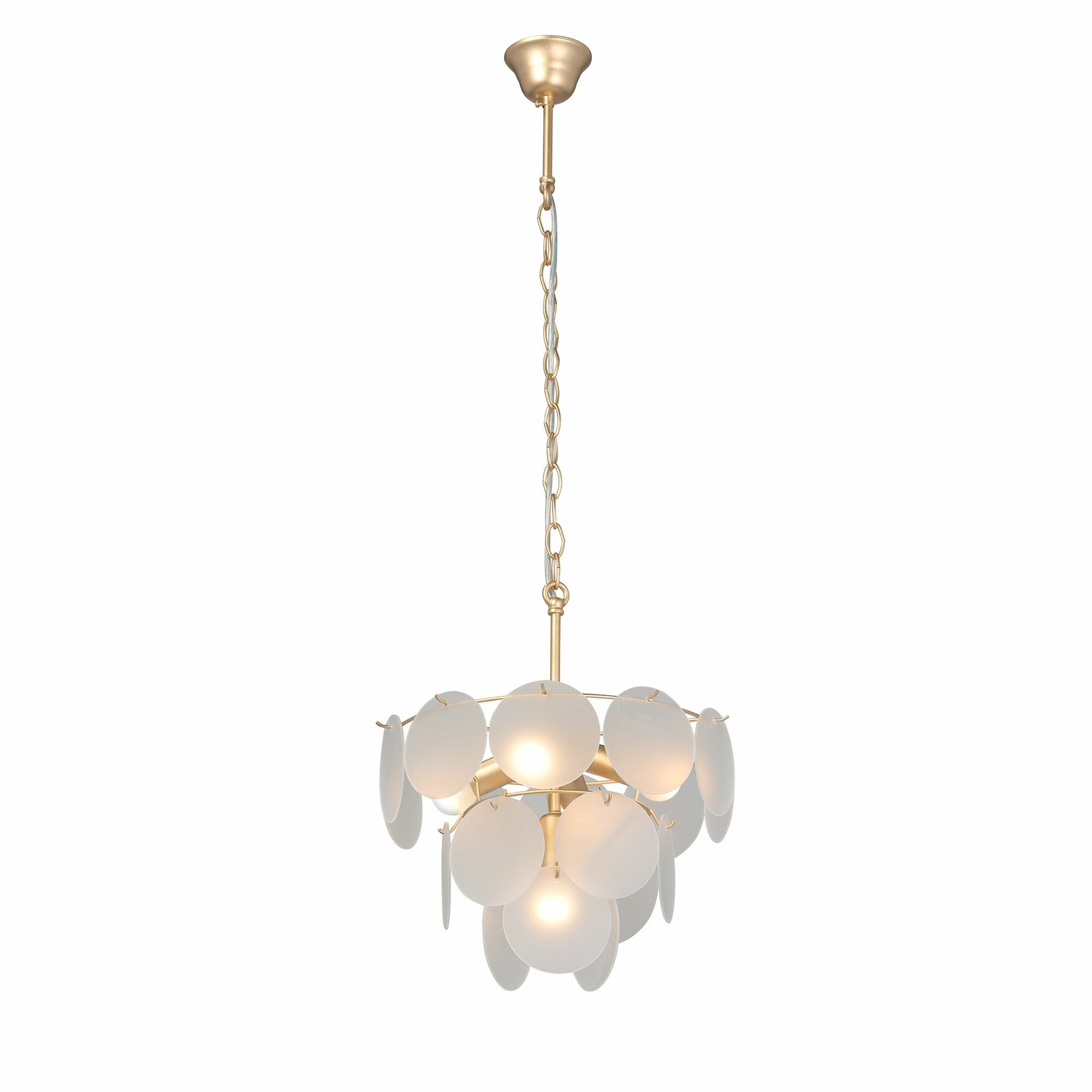 Люстра подвесная Vitaluce V5888-8/5, 5 ламп, E14 макс. 40Вт, 15м2, цвет золото.