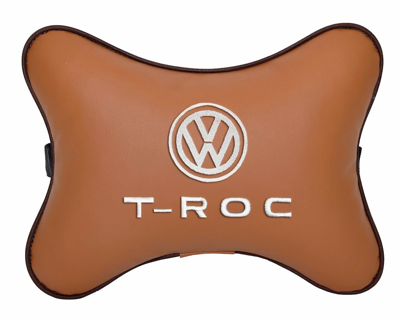 Подушка на подголовник рыжая экокожа VOLKSWAGEN T-Roc