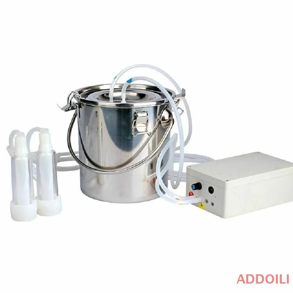 Доильное оборудование, Доильный аппарат для коз с пульсатором, емкость 5 литров, Бочонок из нержавеющей стали