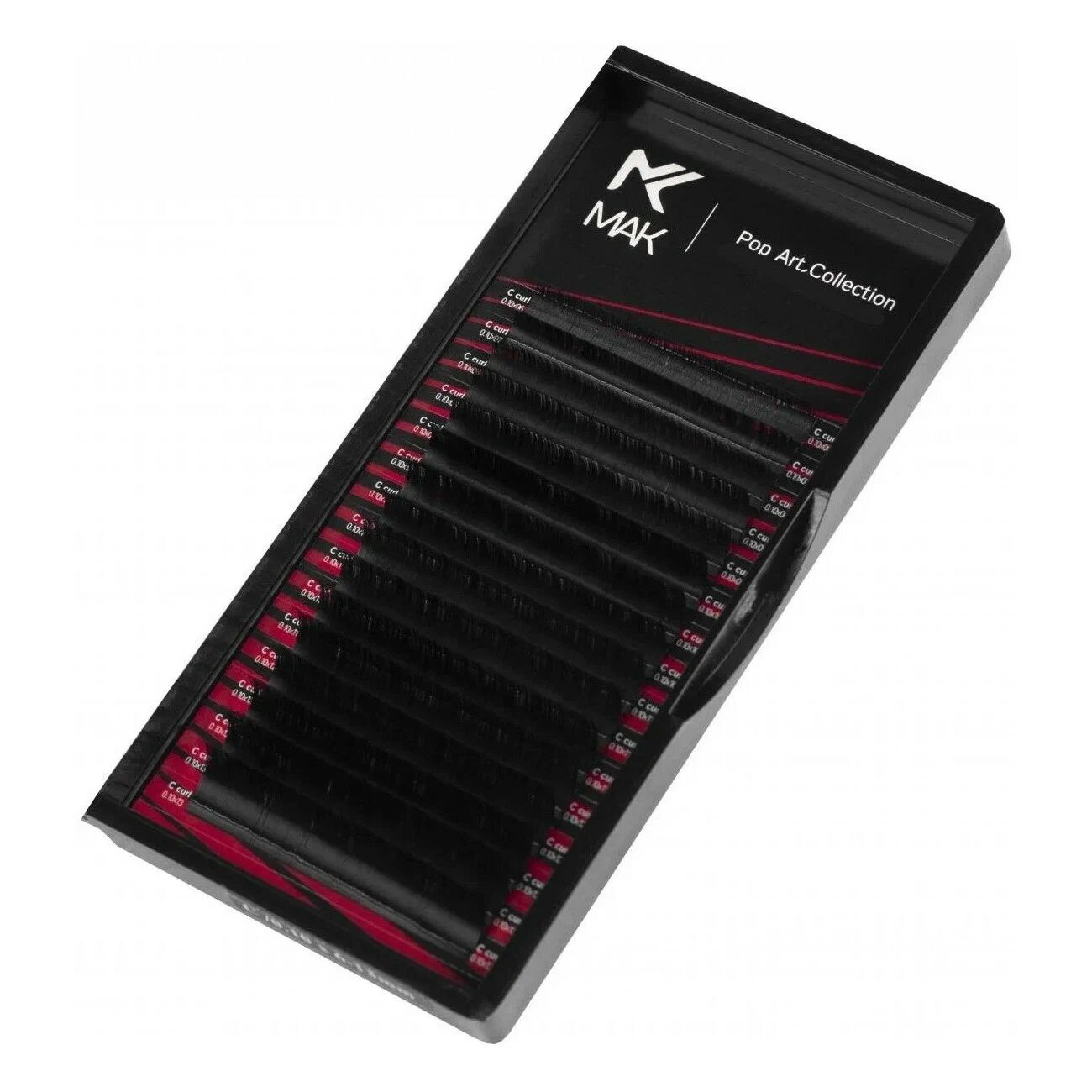 Чёрные ресницы Pop Art для наращивания, одна длина, D 0.07 10mm, 16 линий