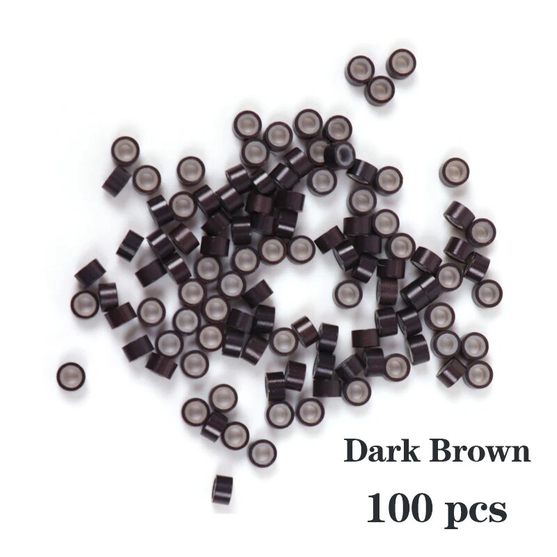 Nunify Микрокольца для наращивания волос 5 мм 100 шт. Dark Brown 100pcs