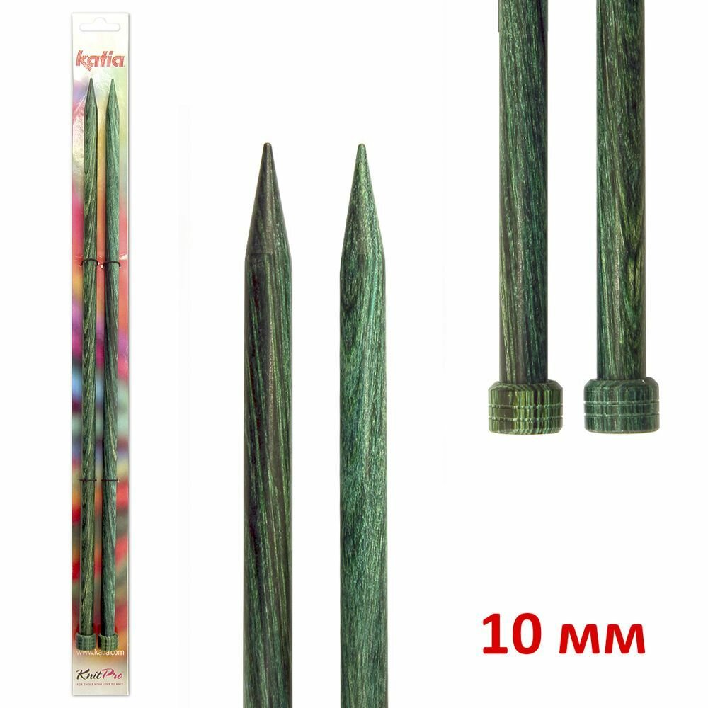 Спицы KnitPro Прямые, 40 см, 10 мм, зеленые, 2 шт