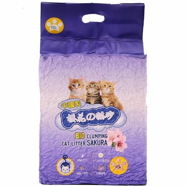 Наполнитель для лотка Hakase Arekkusu комкующийся 10 л, Сакура, растительный