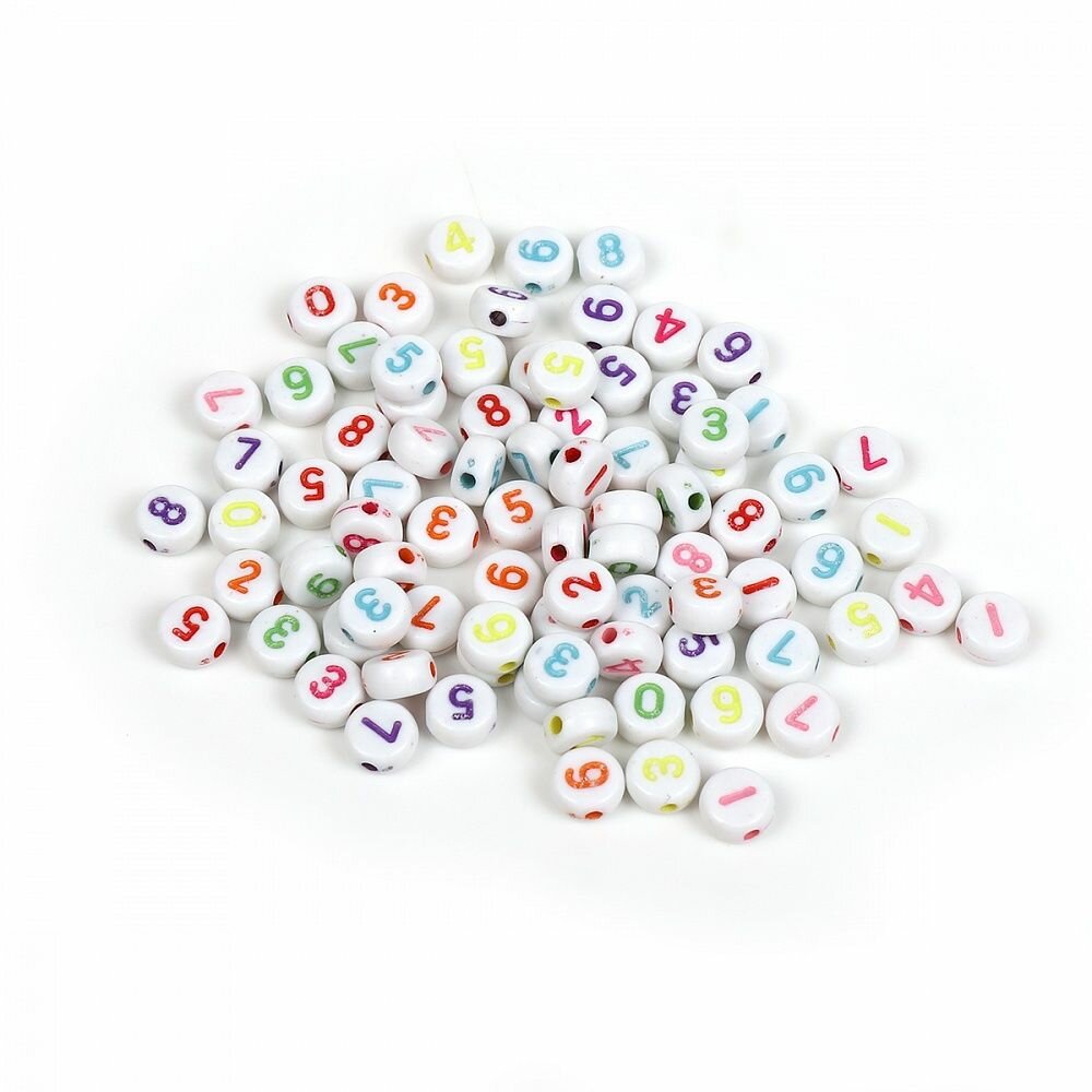 Бусины Magic 4 Hobby "Цифры", белая основа, 500 г