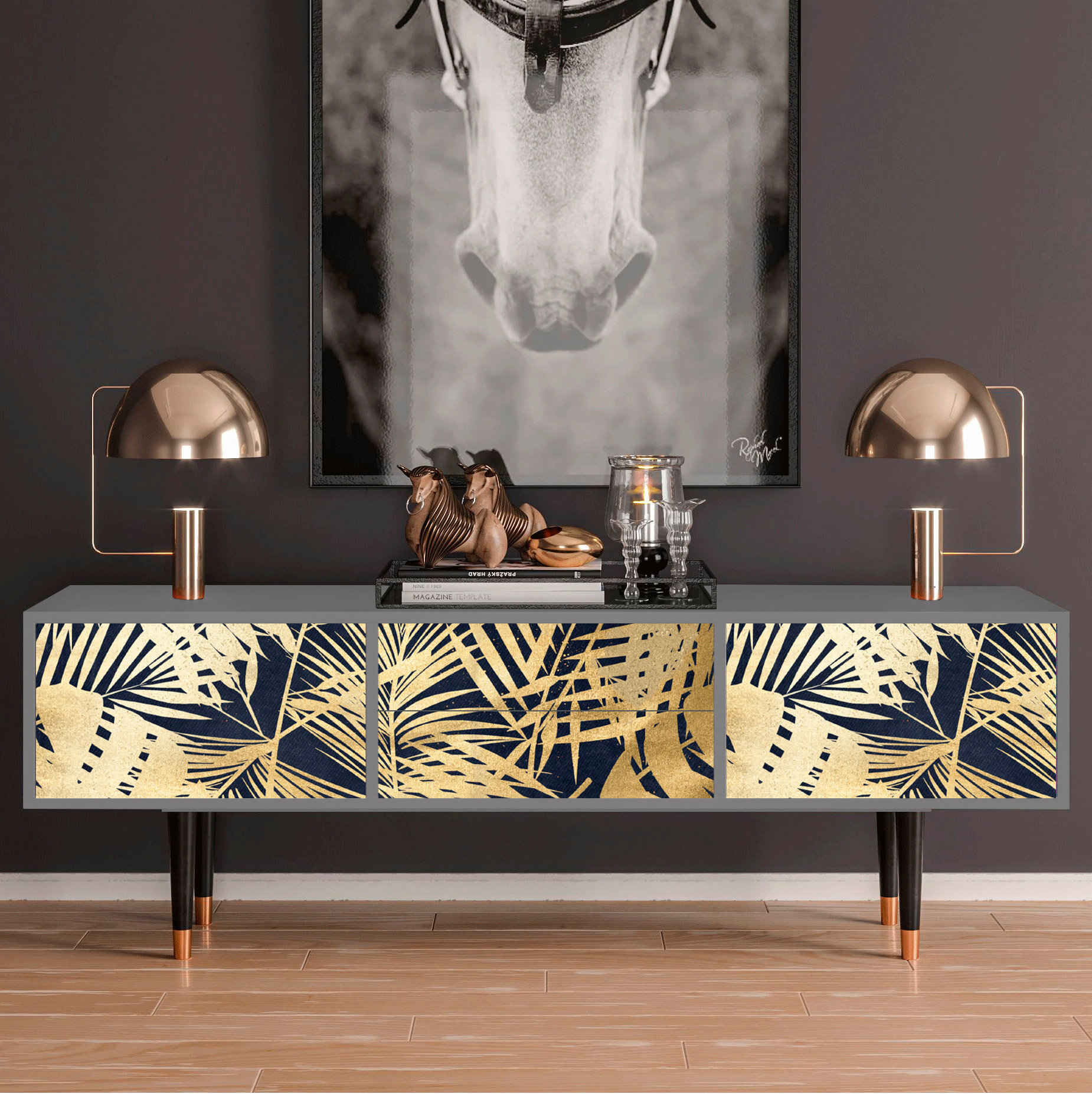 ТВ-Тумба - STORYZ - T4 Jungle Vibes, Размер - 170 x 59 x 48 см, Цвет корпуса - , Серый