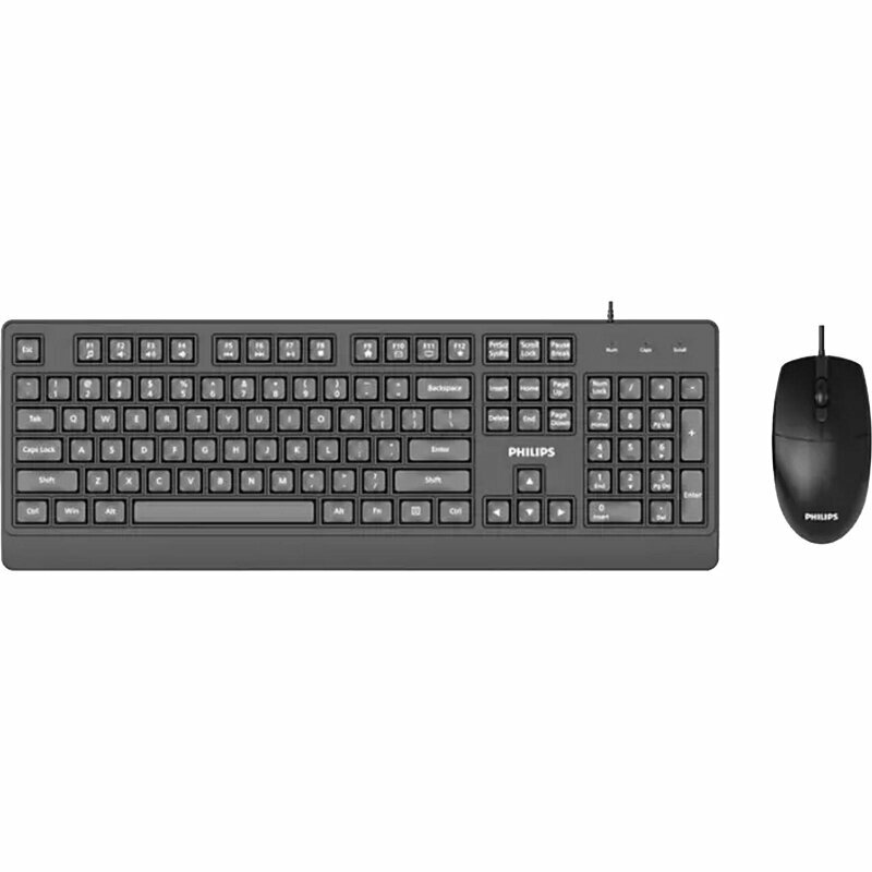 Набор клавиатура+мышь Philips (SPT6247B/60)проводн. USB 104кл 1600dpi чер, 2144003