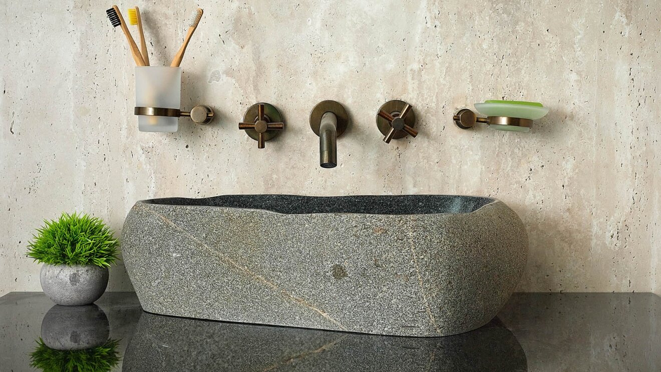 Серая раковина из речного камня гранита Piedra M517 00504511517