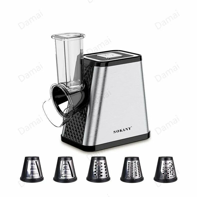 Многофункциональная электрическая овощерезка "пять в одном" серебристый, черный , 220-240V ,50/60Hz ,800W