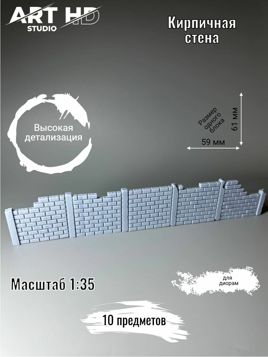 Кирпичная стена для диорам, 1:35 (1:35)