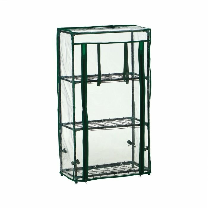 Парник-стеллаж Greengo 3 полки, 80х24х46 см, металлический каркас D 12 мм, чехол плёнка 80 мкм