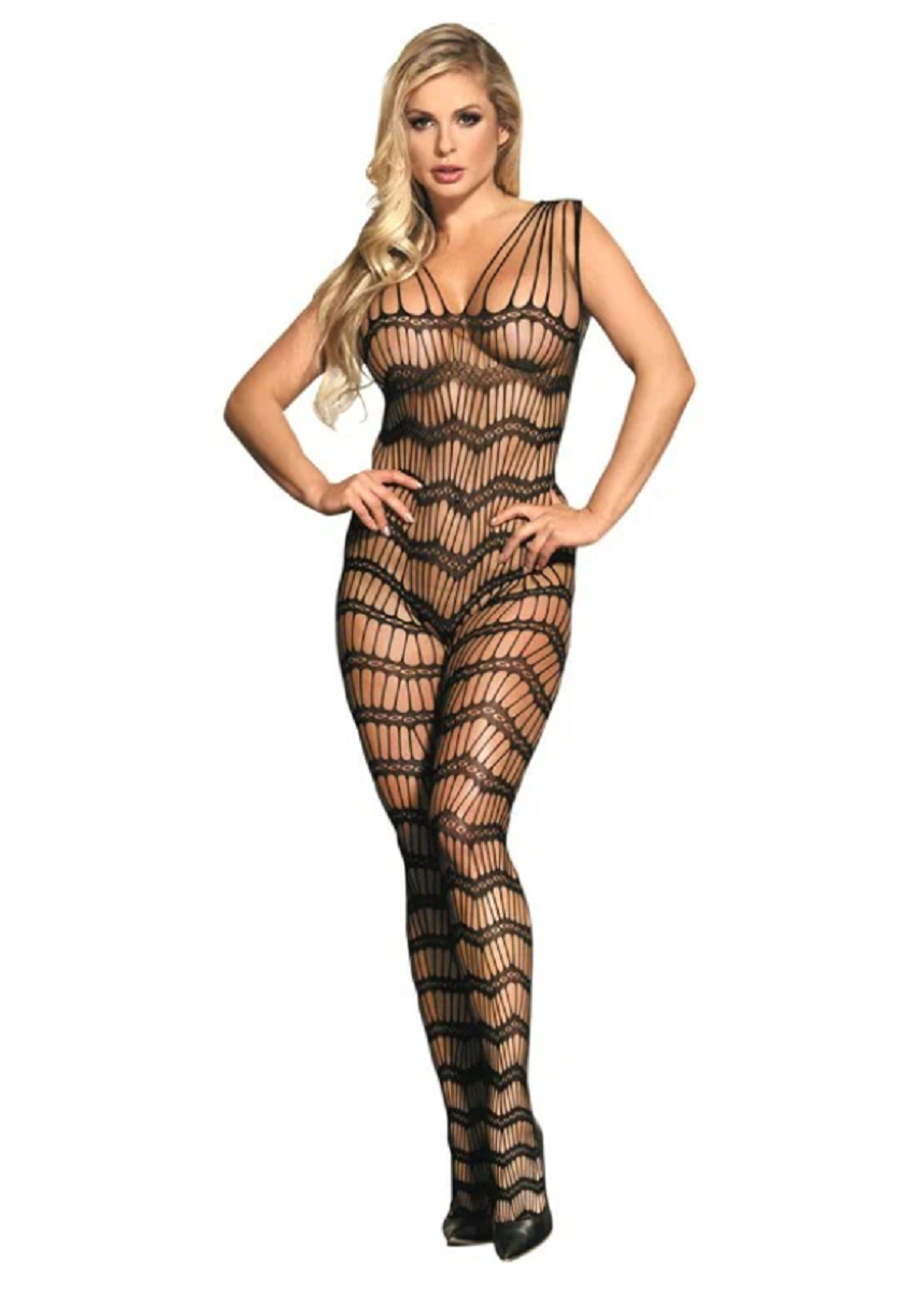 Боди-комбинезон с кружевным принтом на талии и доступом Le Frivole черный S/L