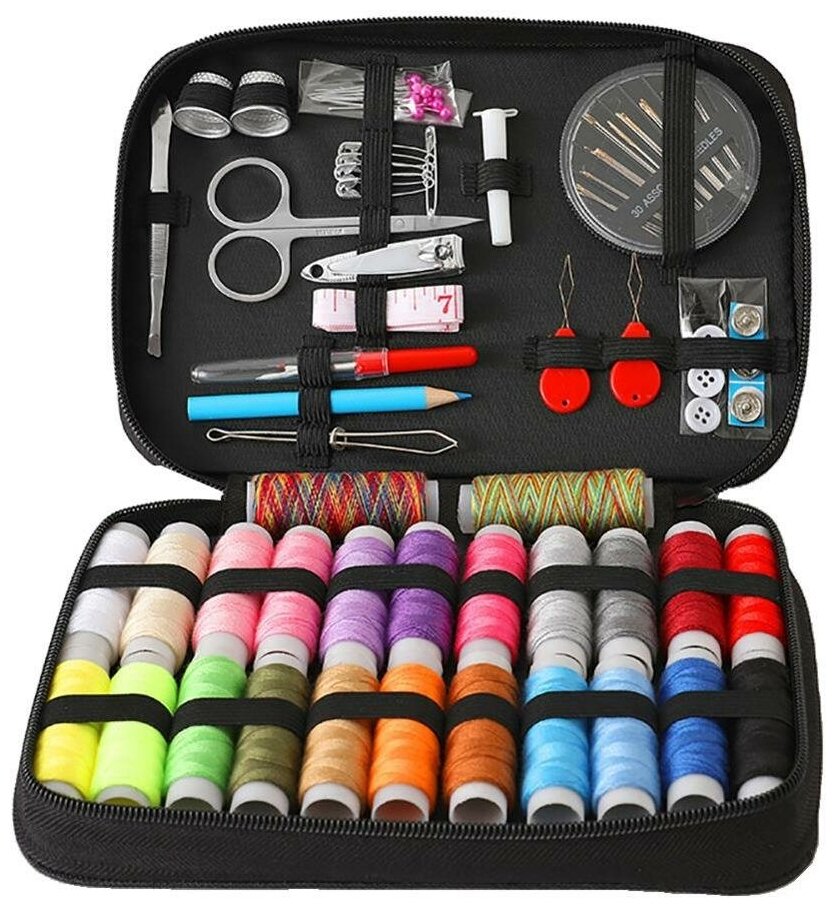 Дорожный набор для рукоделия и вышивания, набор ниток в чехле, принадлежности для шитья, швейный набор, kosmo.store