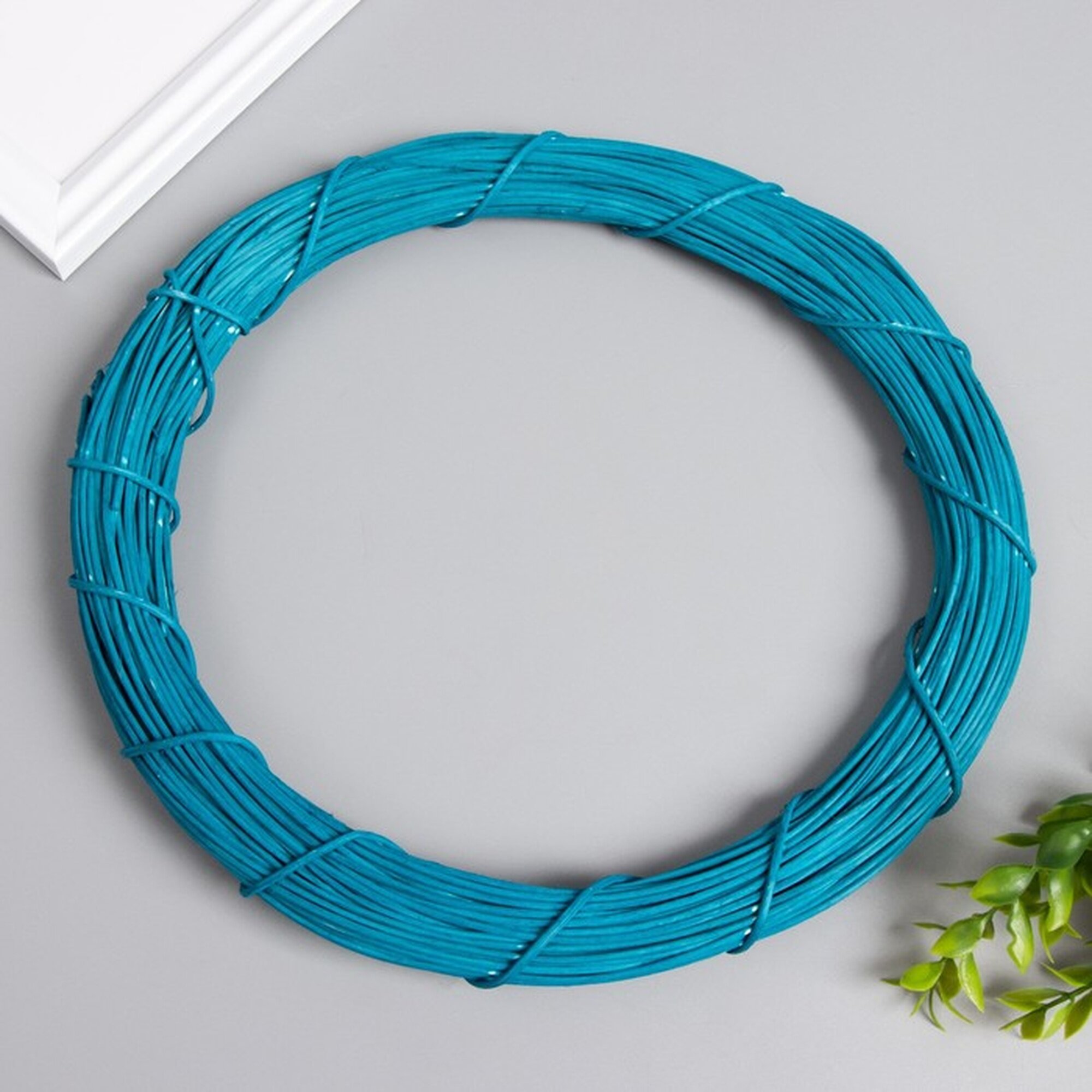 Кольцо Сима-ленд "Синий", для ловца снов, натуральный ротанг, 25 см