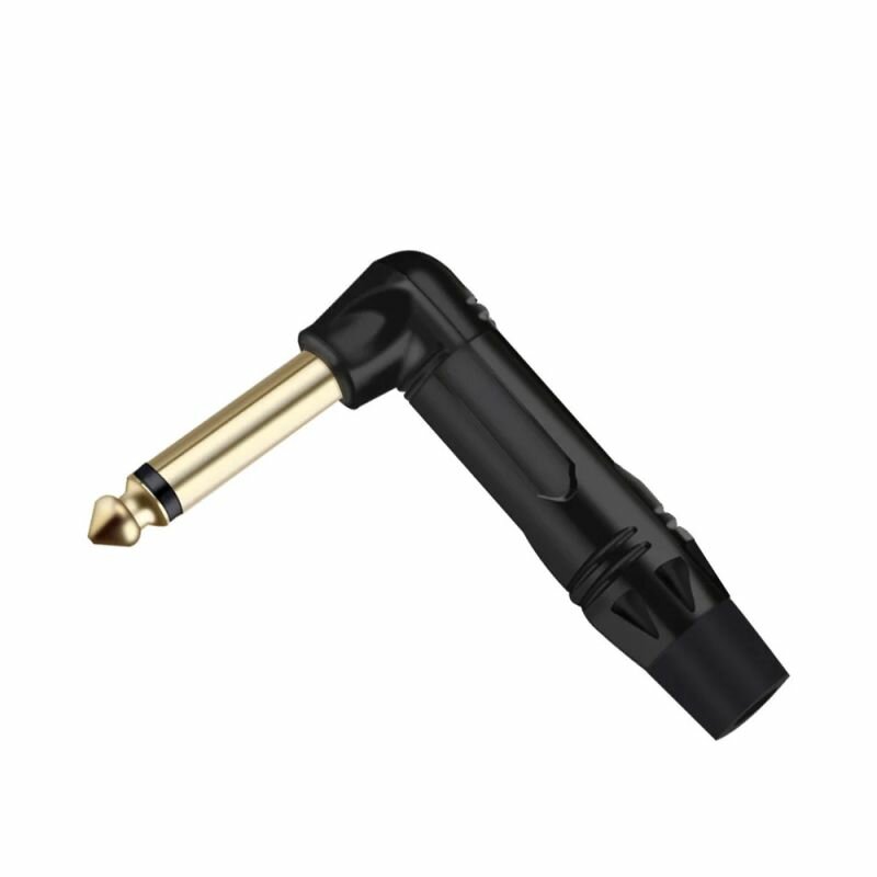 1 шт. Прямоугольный разъем 6,35 мм моно/стерео 6,3 мм, разъем для подключения микрофона, латунный позолоченный штекер 1/4 дюйма