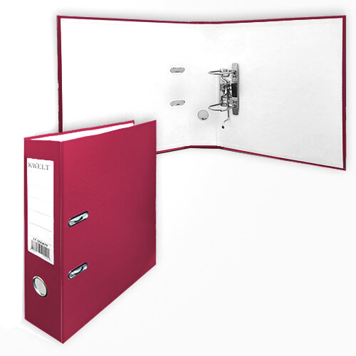 Папка-регистратор А4 " KWELT " сборная 50мм бордовая, ПВХ, пластиковый карман со сменной этикеткой