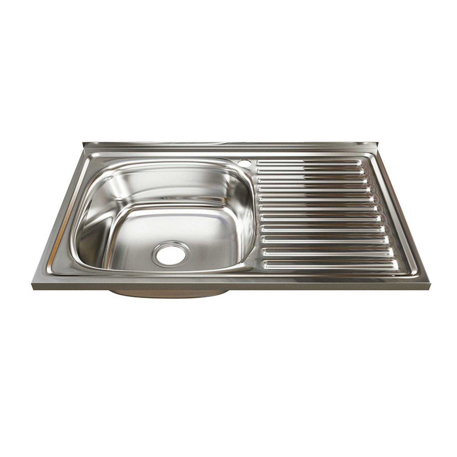 Мойка для кухни Mixline L 528174 накладная прямоугольная хром 80х50х16 см