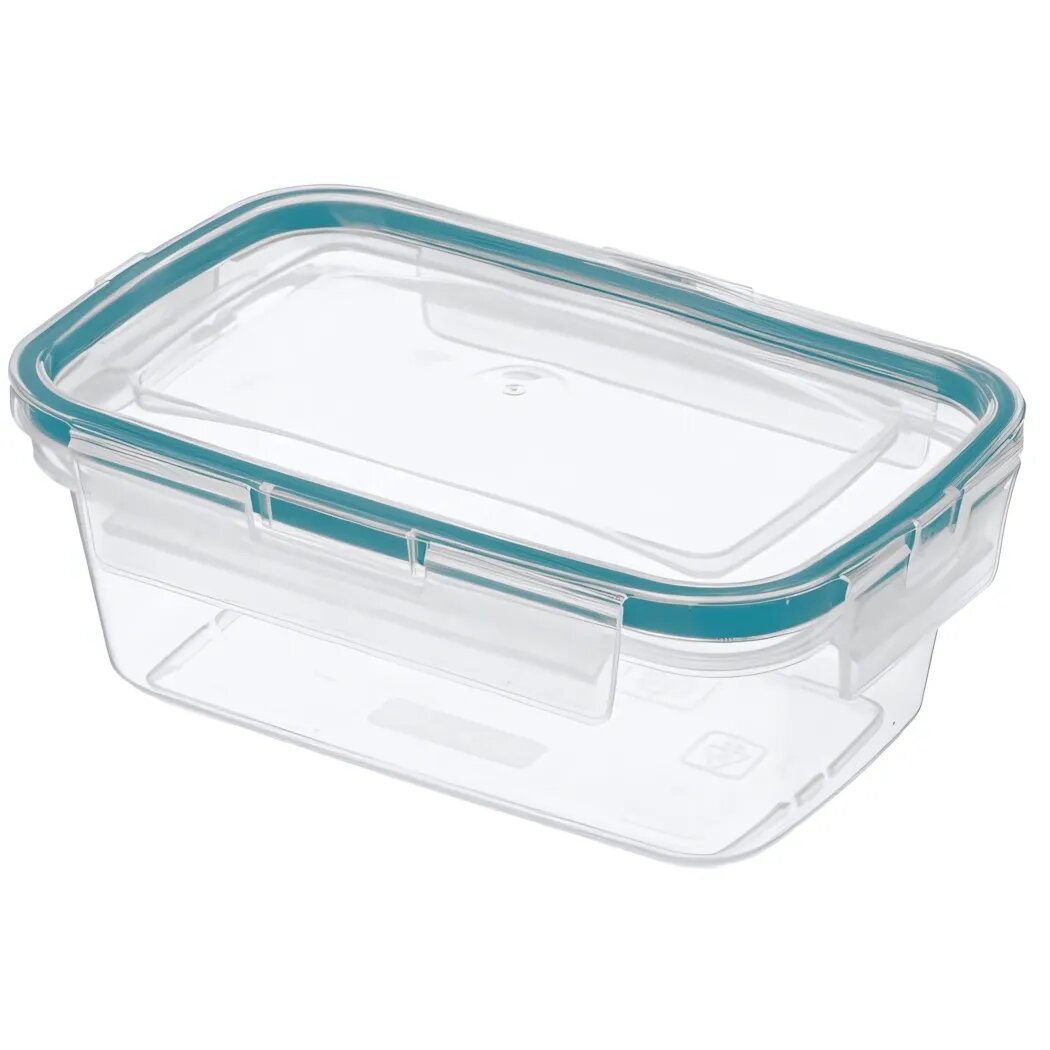 Контейнер для продуктов 1,3л с защелками, прозрачный, удобный и герметичный