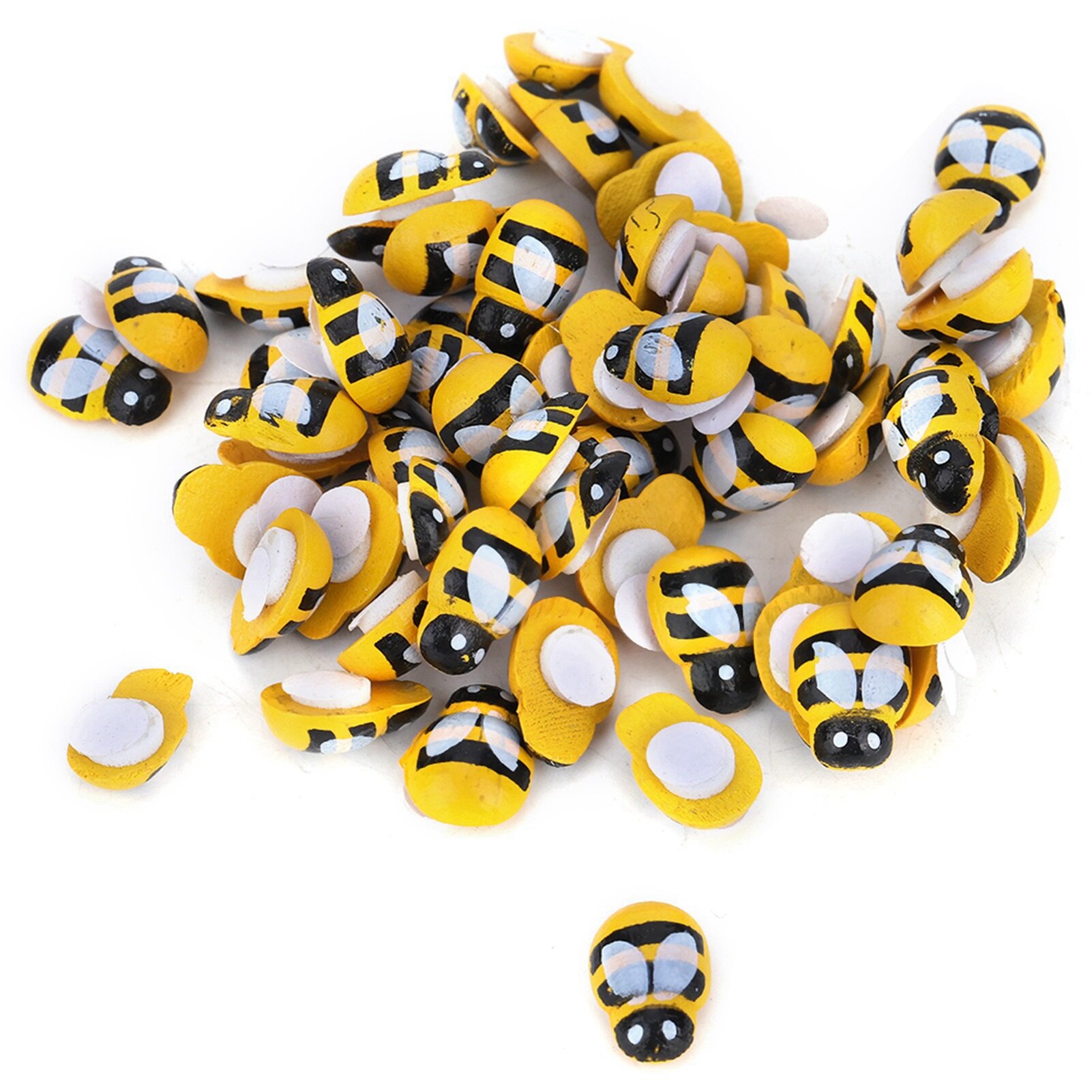 100 шт. маленькие деревянные наклейки с насекомыми, мини-декоративная наклейка для изготовления украшений, открыток, CraftsBees