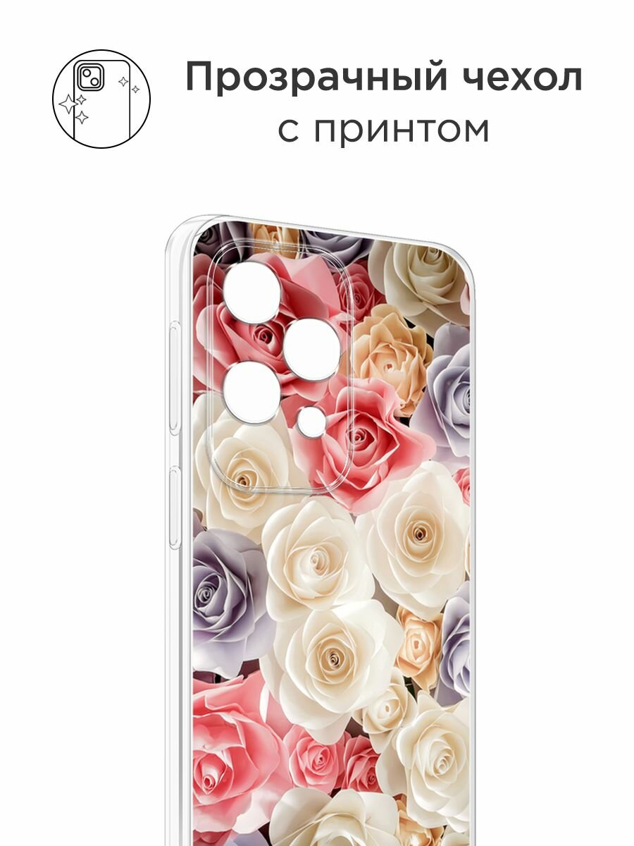 Чехол на Xiaomi Redmi 9A / Сяоми Редми 9А с принтом "Пастельные розы" — фото 1