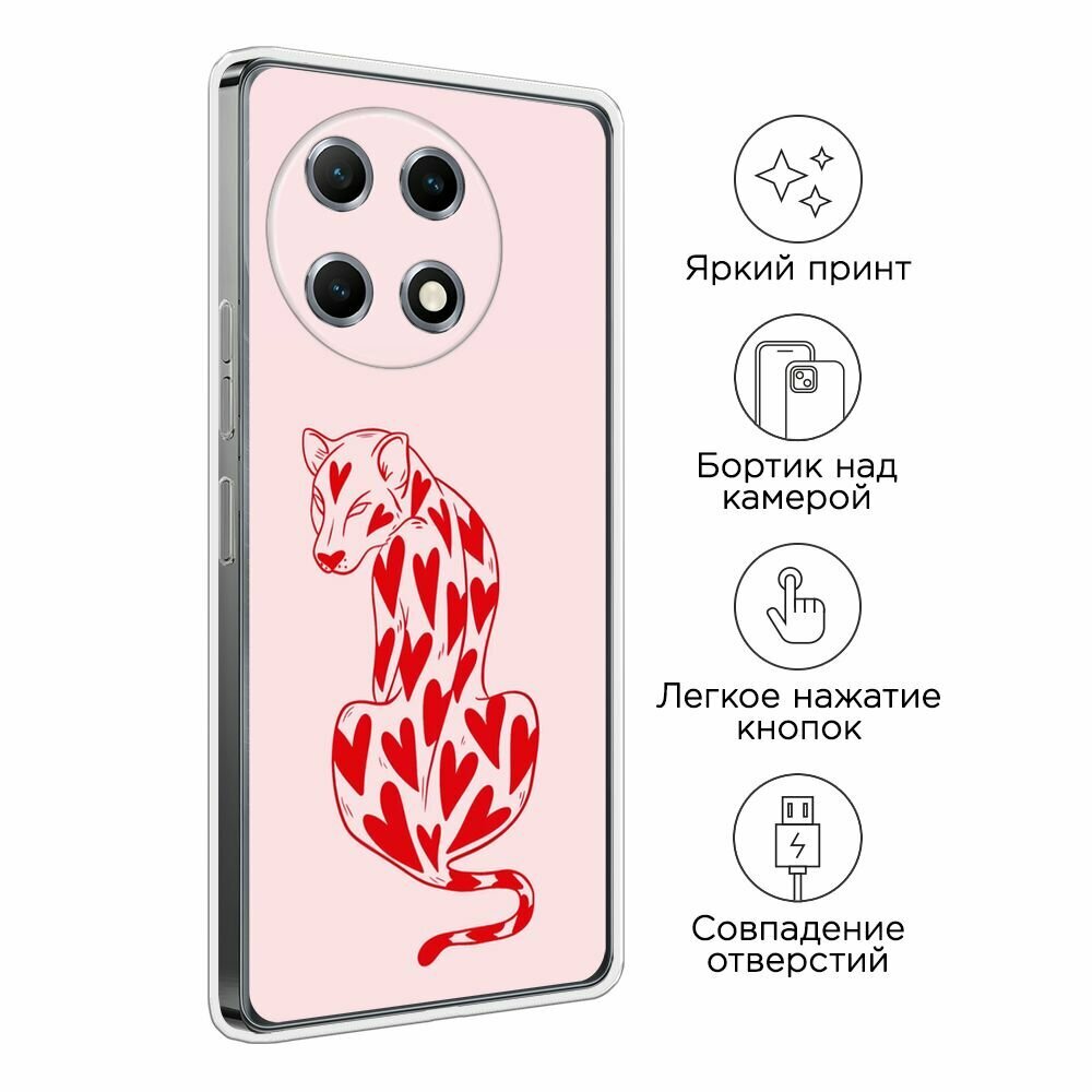 Чехол на Tecno Camon 30S / Текно Камон 30S с принтом "Heart panther 1 - 14 февраля" — фото 1