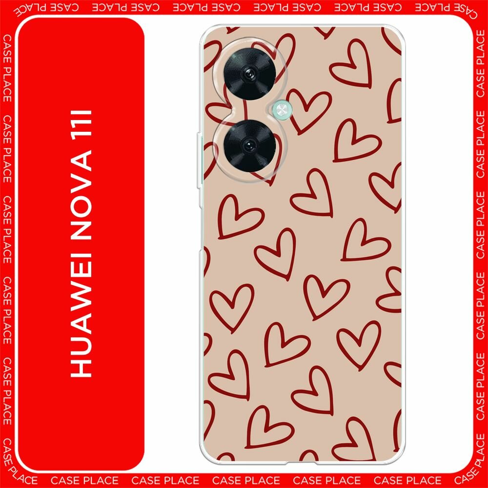 Чехол на Huawei Nova 11i / Хуавей Нова 11i с принтом "Little hearts doodles 1 - 14 февраля"