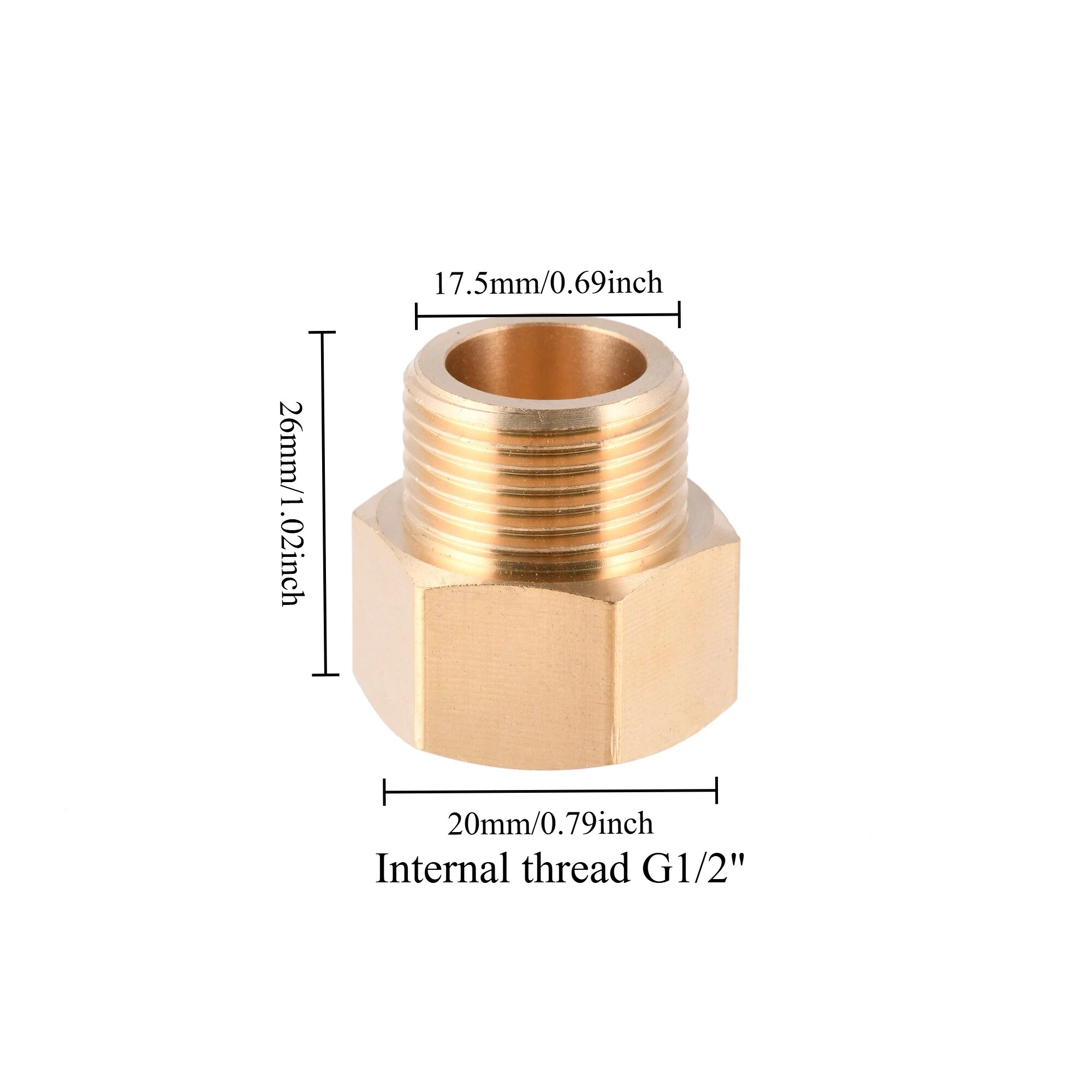 Латунный адаптер-редуктор М14-М20 на G1/2", для манометра C