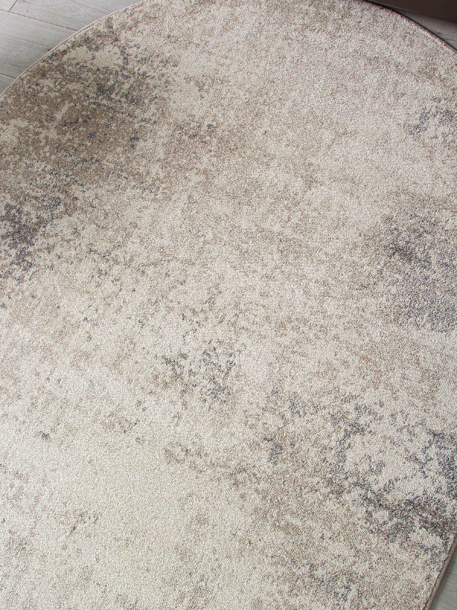 Ковер Овальный на пол в гостиную в спальню 200х400 см бежевый современный ворс 8 мм 379377 Kover-Russia