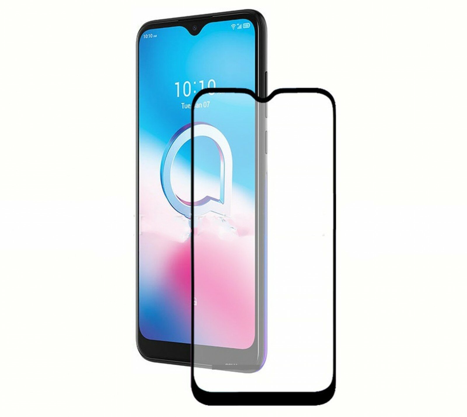 3D/5D защитное стекло MyPads для Alcatel 3L (2020) с полным покрытием и закругленными краями