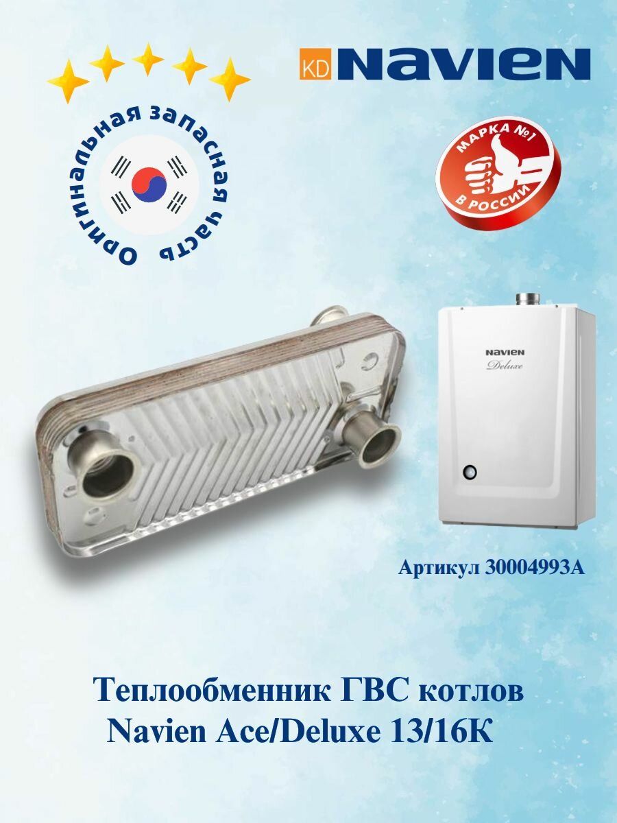 Теплообменник ГВС Navien Deluxe 13- 20 K
