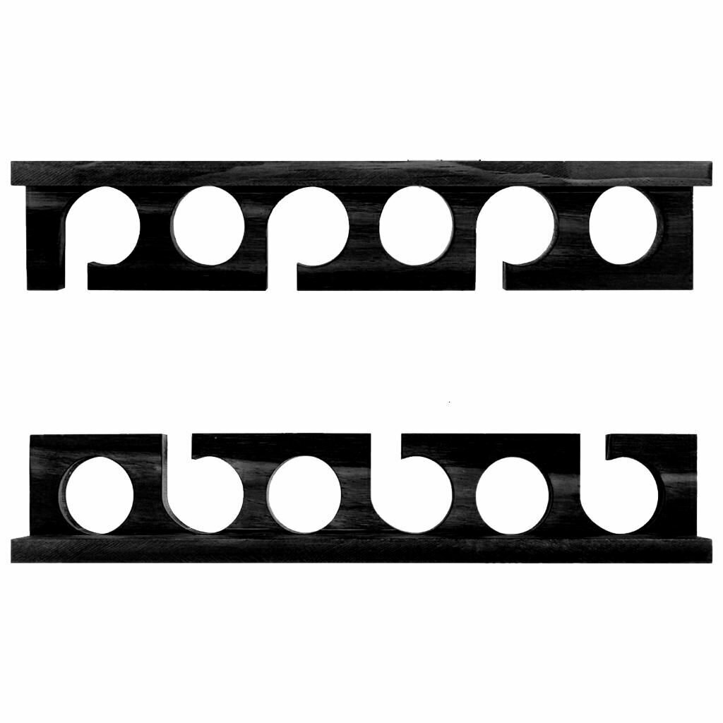 Деревянная настенная подставка для удочек, Черный